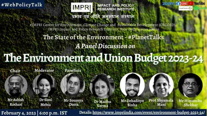 The Environment And Union Budget 2023-24 - IMPRI Impact And Policy ...